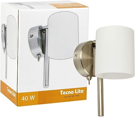 LUMINARIO DE PARED CRISTAL OPALINA C/APAGADOR TECNOLITE — Elektrocontrol