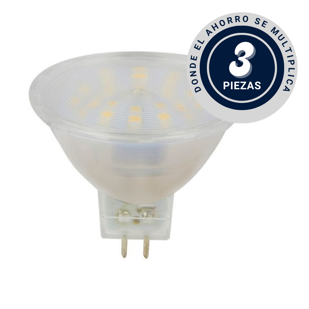 PACK DE 3 FOCOS MR16 LEDS 3 W LUZ CÁLIDA TECNOLITE — Elektrocontrol
