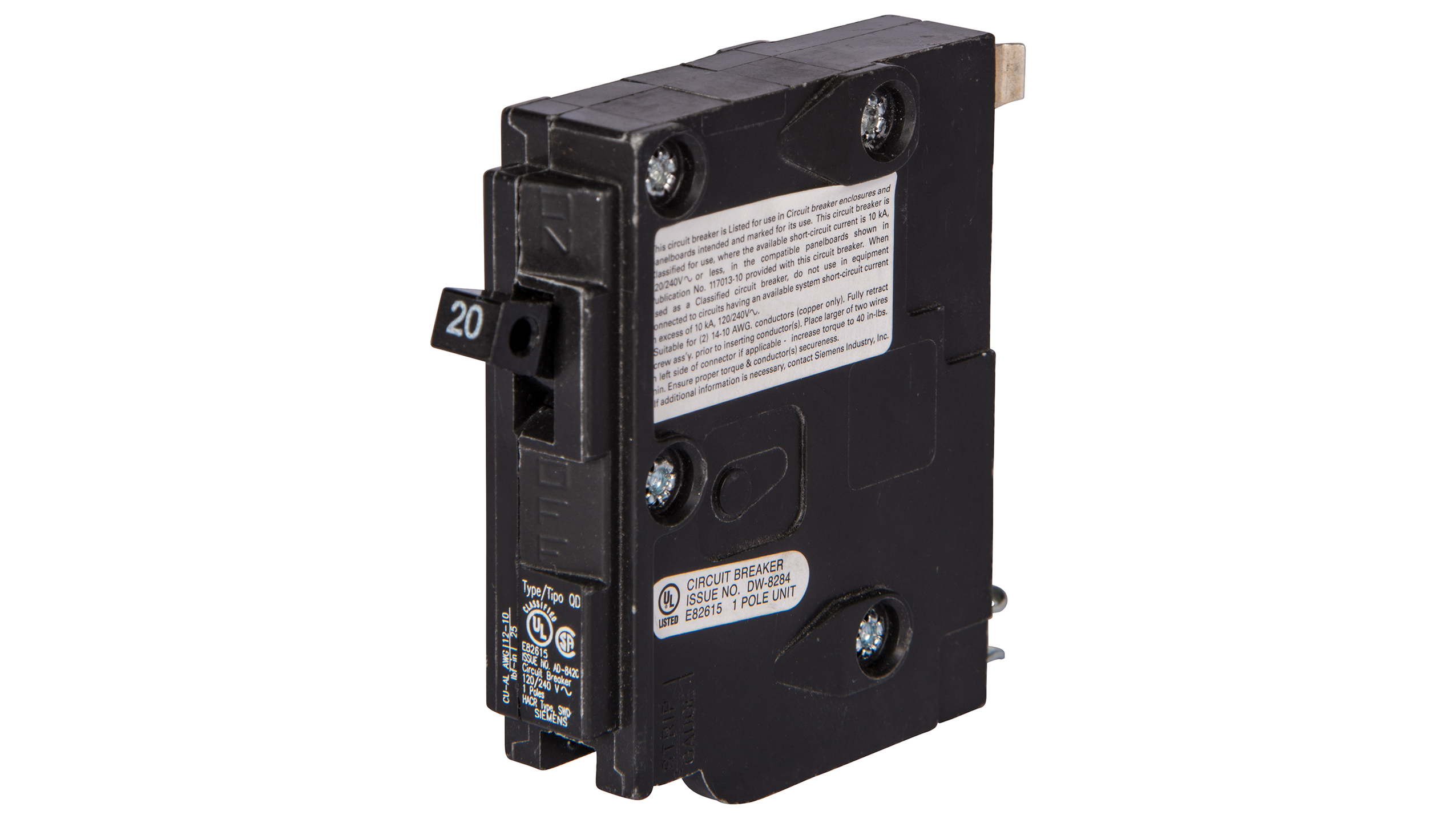 INTERRUPTOR TERMICO QD 1 POLO X 20 AMP SIEMENS — Elektrocontrol
