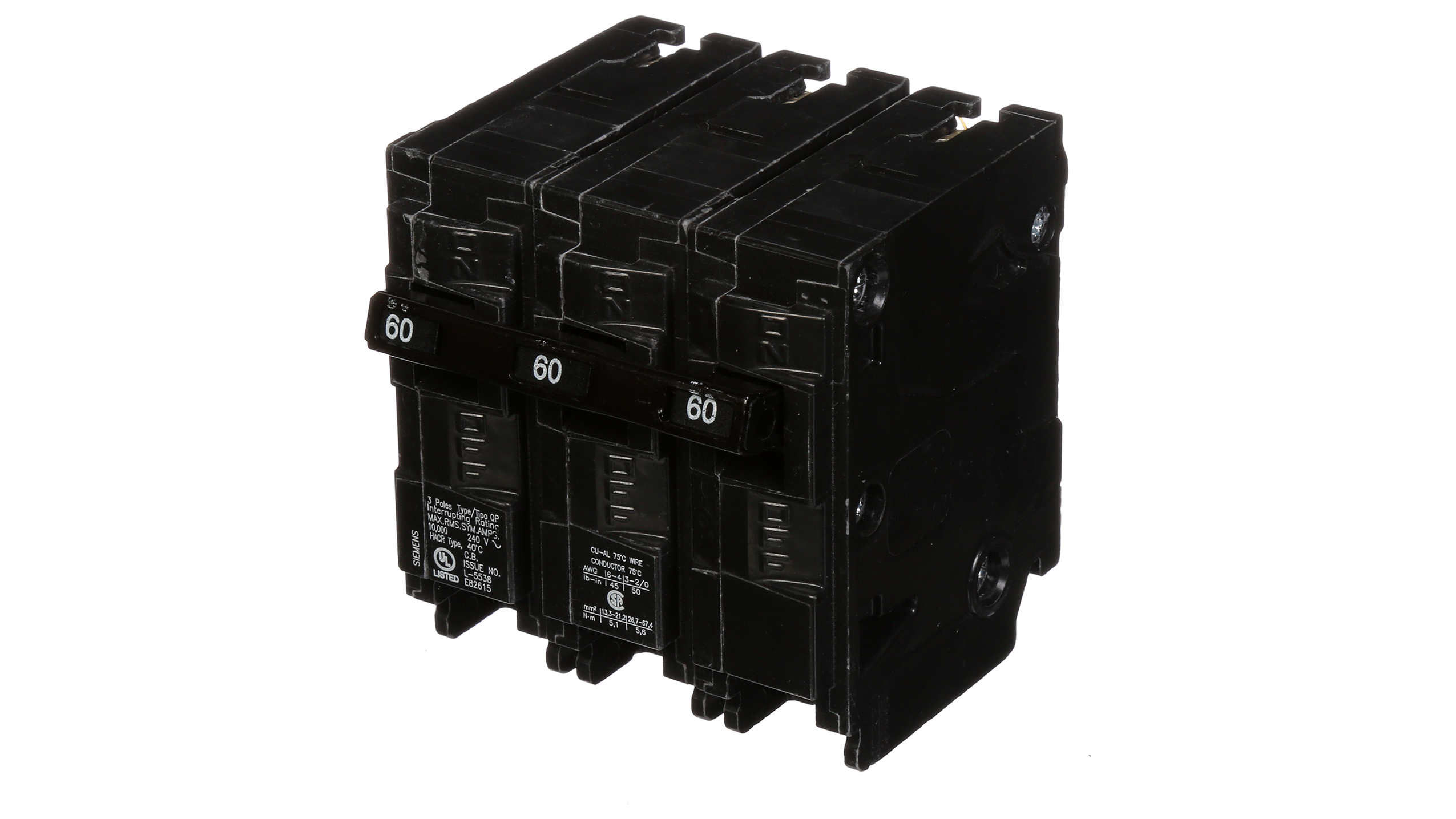 INTERRUPTOR TERMICO QP 3 POLOS X 60 AMPERES SIEMENS — Elektrocontrol