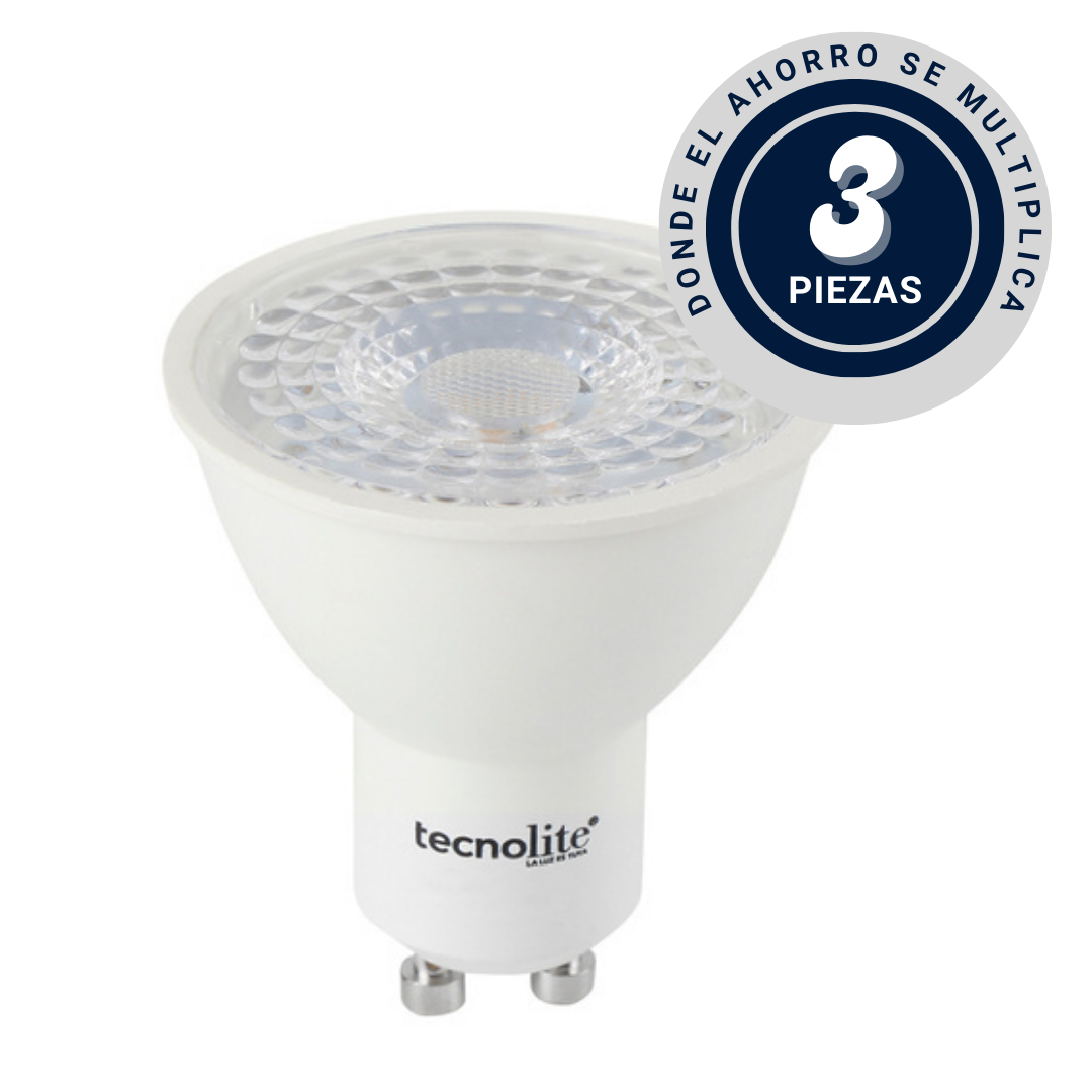PACK DE 3 FOCOS GU10 LEDS 3 W LUZ DE DÍA TECNOLITE — Elektrocontrol